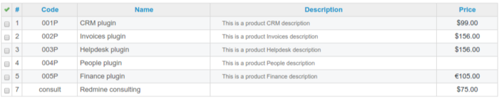 List view | RedmineUP Help | Products plugin documentation